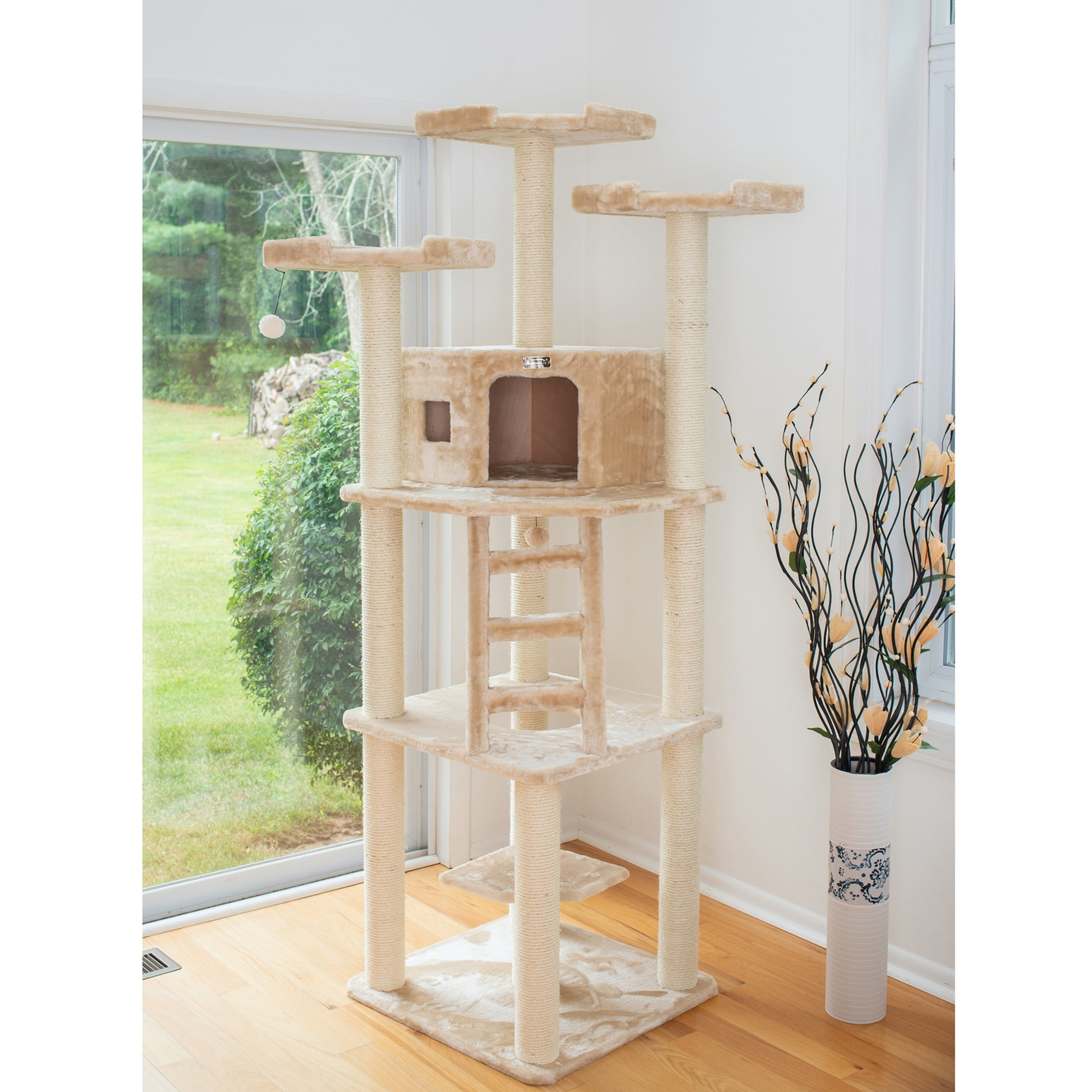 Armarkat Classic real wood Cat Tree Model A8001, 80 inch Beige ...