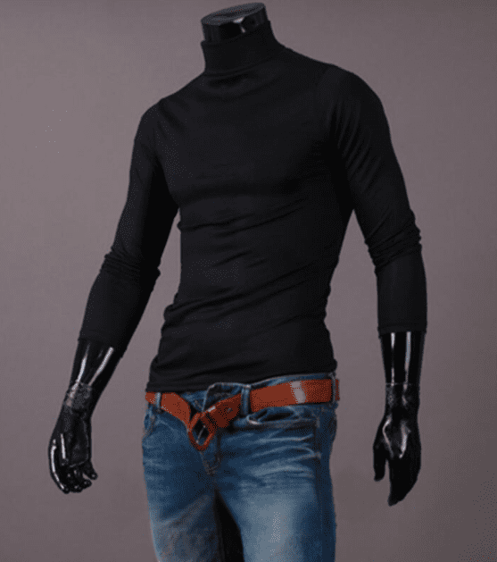 Fashion Men Thermal Cotton Turtle Roll Neck Skivvy Turtleneck Sweater ...