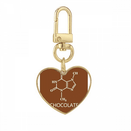 Checal Molecular Structure Chocolate Gold Heart Keychain Metal Keyring ...