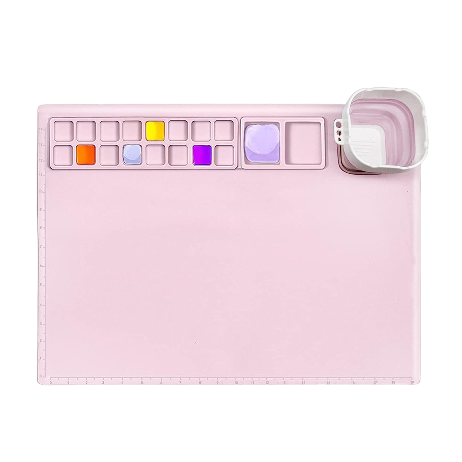 Silicone Painting Mat with Cleaning Cup- Efficient Mixing Palette ...