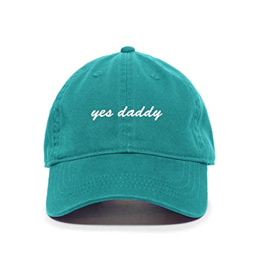 Yes Daddy Baseball Cap Embroidered Cotton Adjustable Dad Hat Teal ...