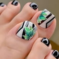False Toe Nails New Summer Simple French Fake Toenails Wearable ...