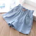BaoFuBaoMei Elastic Waist Shorts Girls Comfortable Cute Solid Bow Cute ...