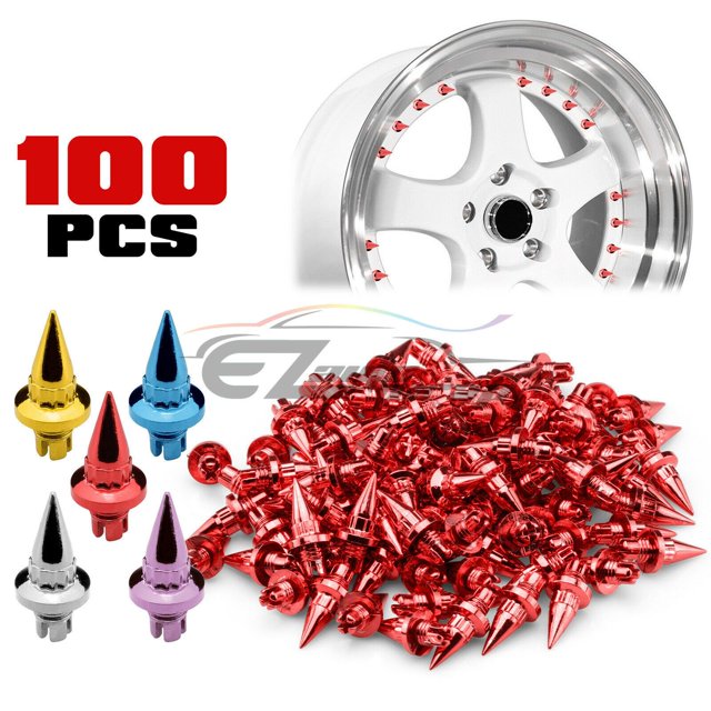 100 PCs Spiked Wheel Rivets For Wheels / Rims JDM Lip PC-WRL01 ...