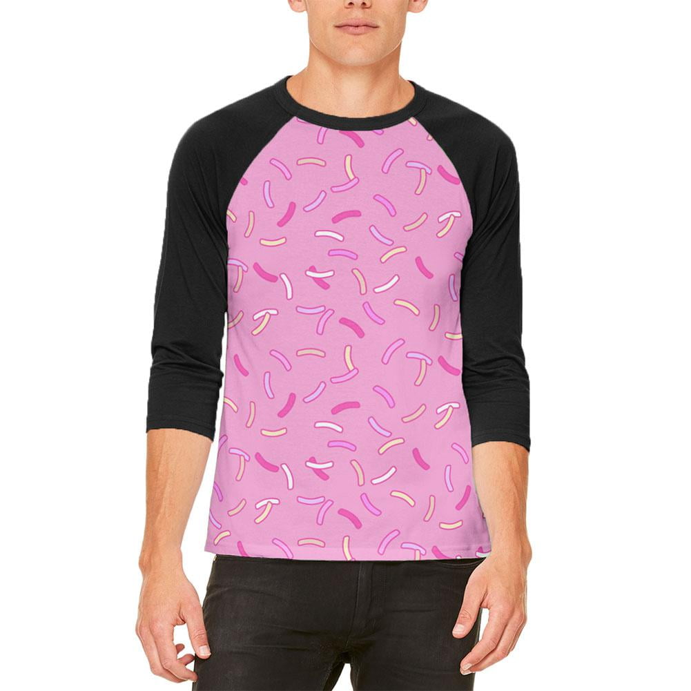Pastel Strawberry Sprinkles Mens Raglan T Shirt Light Pink SM - Walmart.com