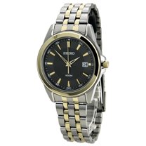 Seiko Men's SUR209P1, quartz,black dial,Stainless Steel Case and ...