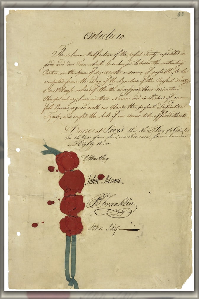 24"x36" Gallery Poster, 1783 Treaty of Paris, benjamin franklin john ...