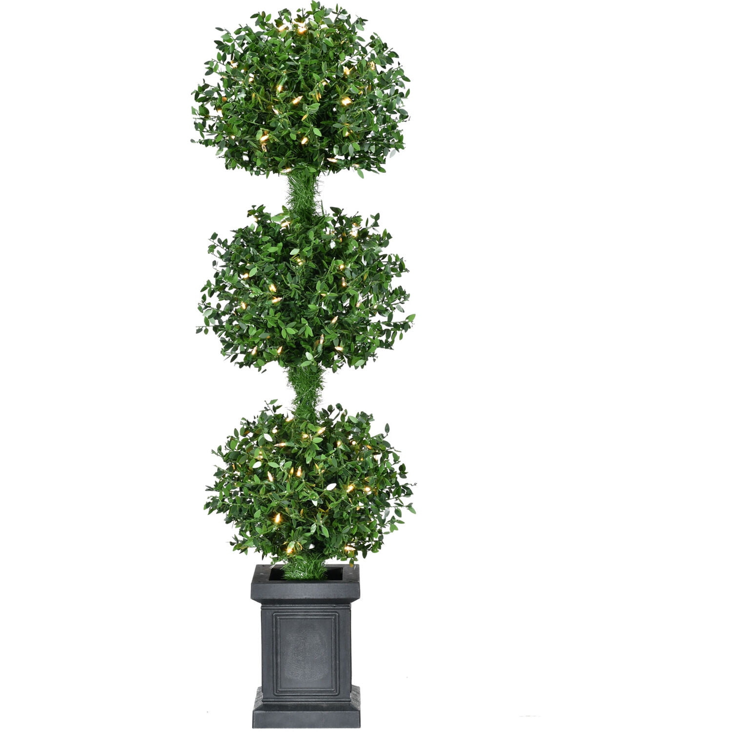 Fraser Hill Farm Boxwood Topiary in Black Pot, 48 Inches Tall | Great ...