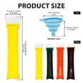 100 PCS Ice Pop Pouch with Funnel Transparent Rectangular Popsicle Mold ...