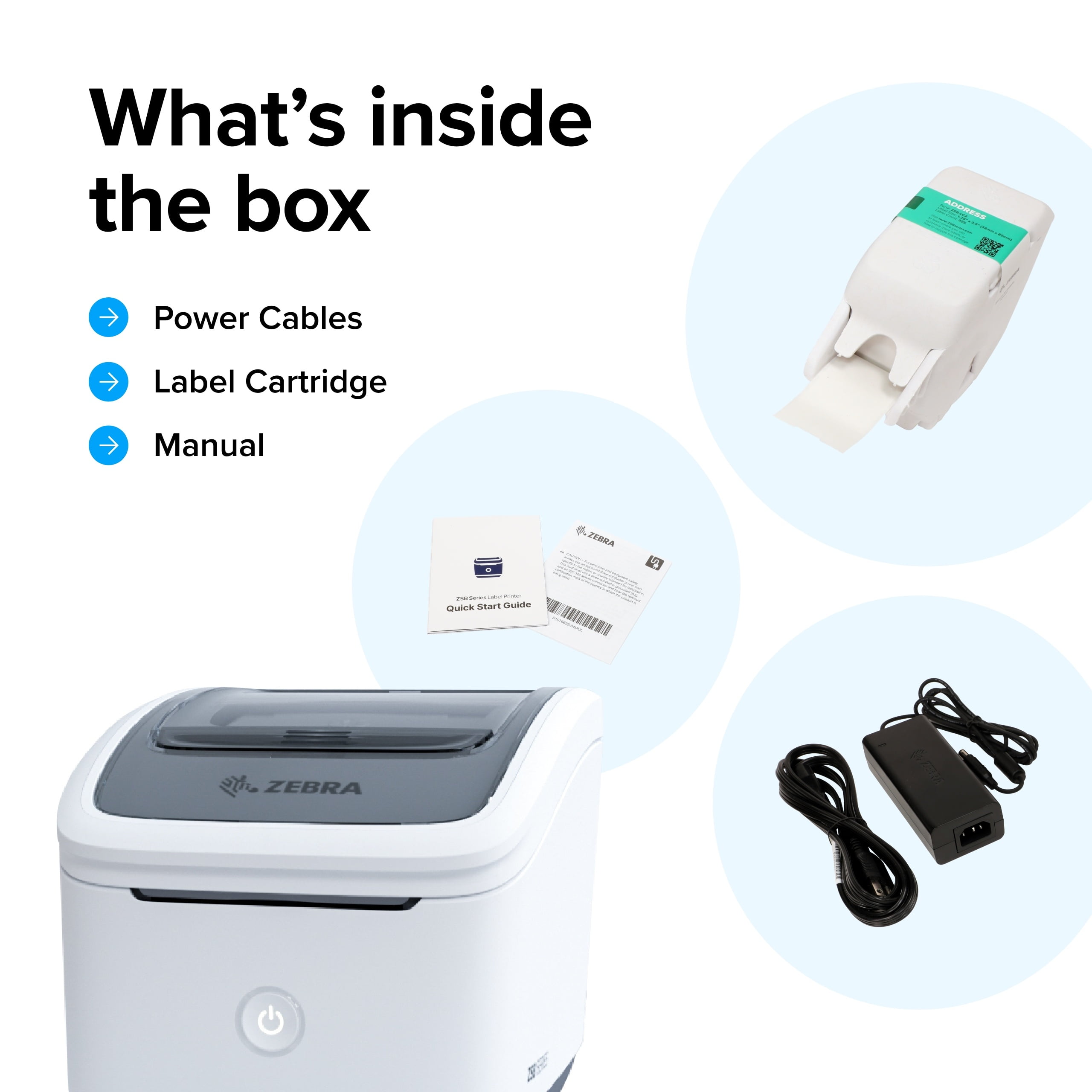 Zebra ZSB-DP12-2-in Width Thermal Label Printer - Wireless Labeling for ...