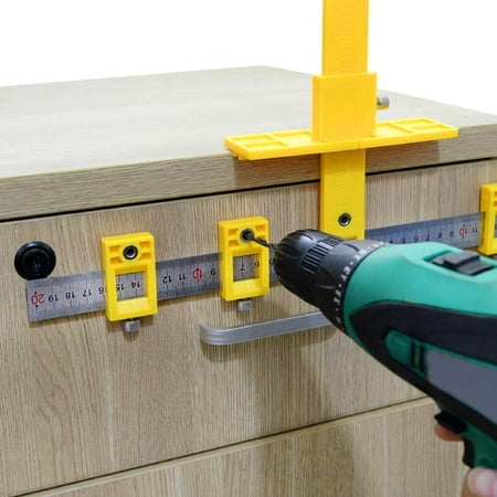 Adjustable woodworking jig hole locator for installing handles, knobs ...