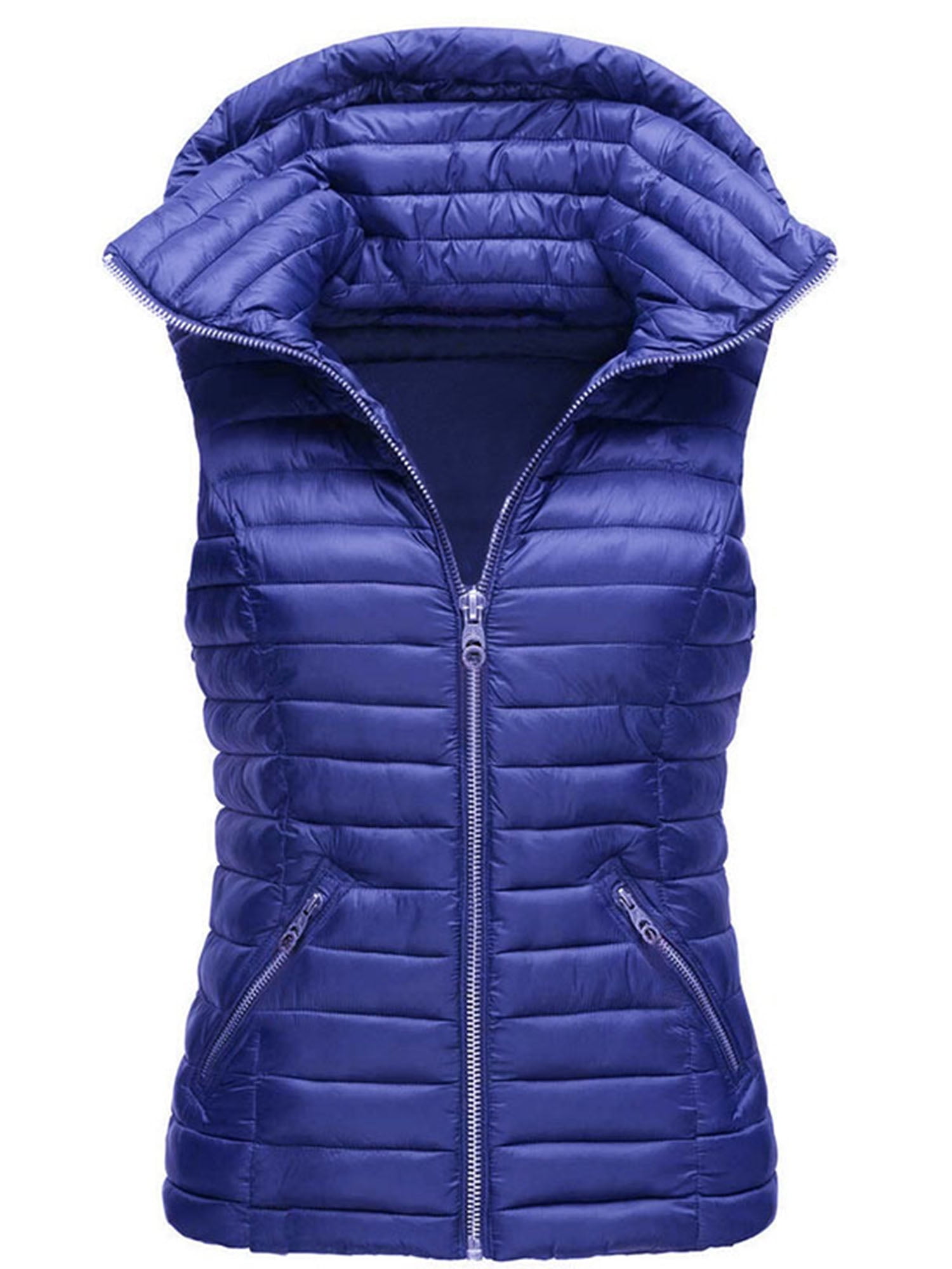 Cindysus Women Outwear Solid Color Coat Zip-Up Waistcoat Holiday Jacket ...