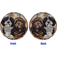 Acrylic Round Hanging Ornament 8 Inch, Two Fluffy Dogs Stained Glass ...