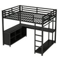 URTR Full Loft Bed with Wardrobe & L-Shaped Desk, Metal Loft Bed Frame ...