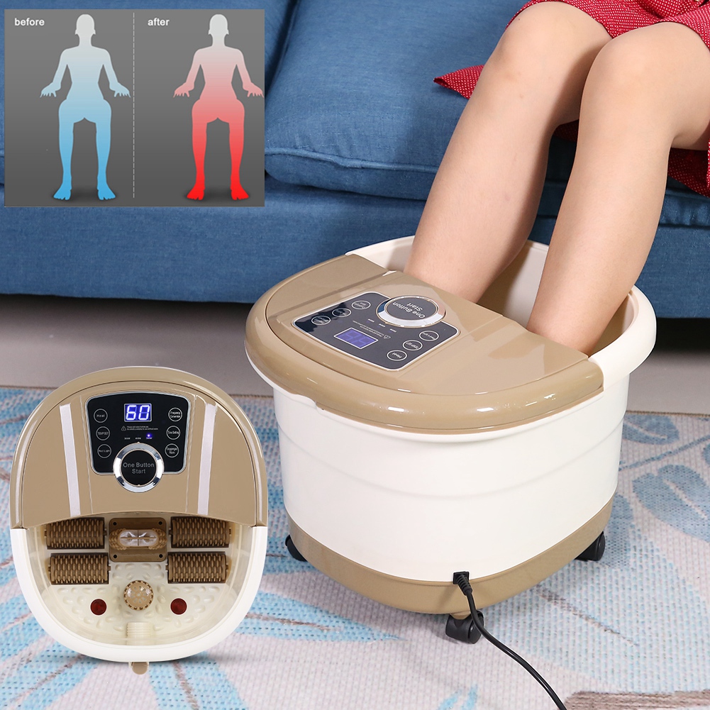 OTVIAP Portable Foot Spa Bath Massager Bubble Heat Soaker Vibration