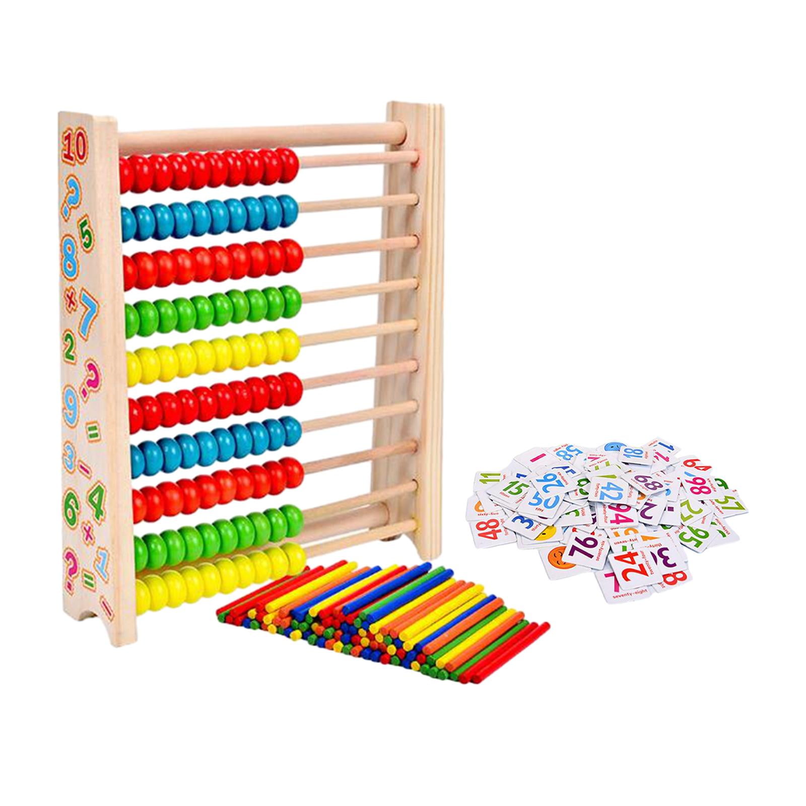 Kids Abacus Toys, Wooden Abacus with 100 Colorful Beads, Learning Toy ...