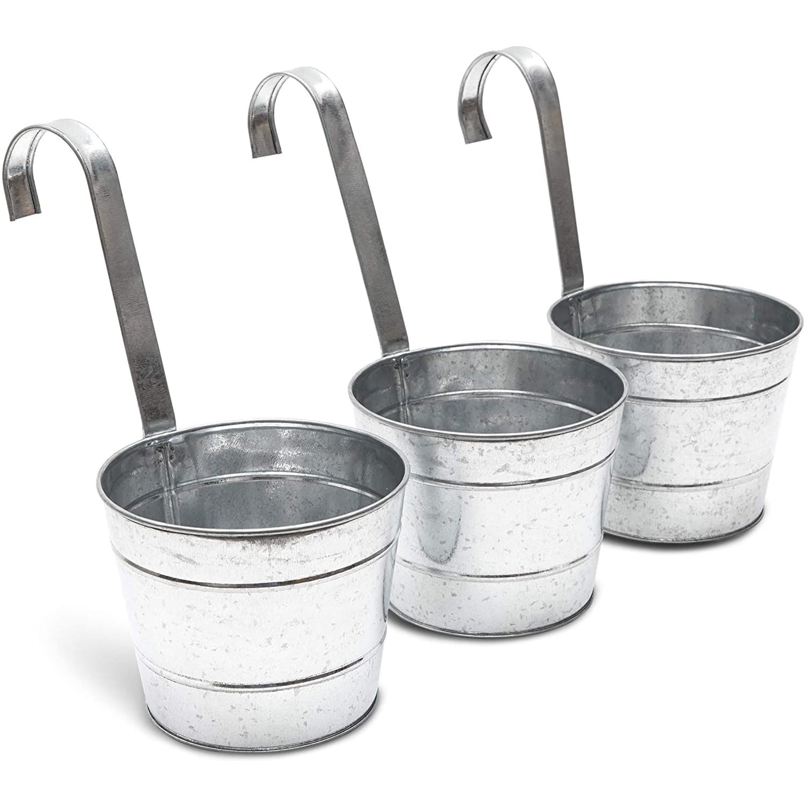 ; Farmhouse Decor Planters Wall Vases or Containers Set of 2 Galvanized ...