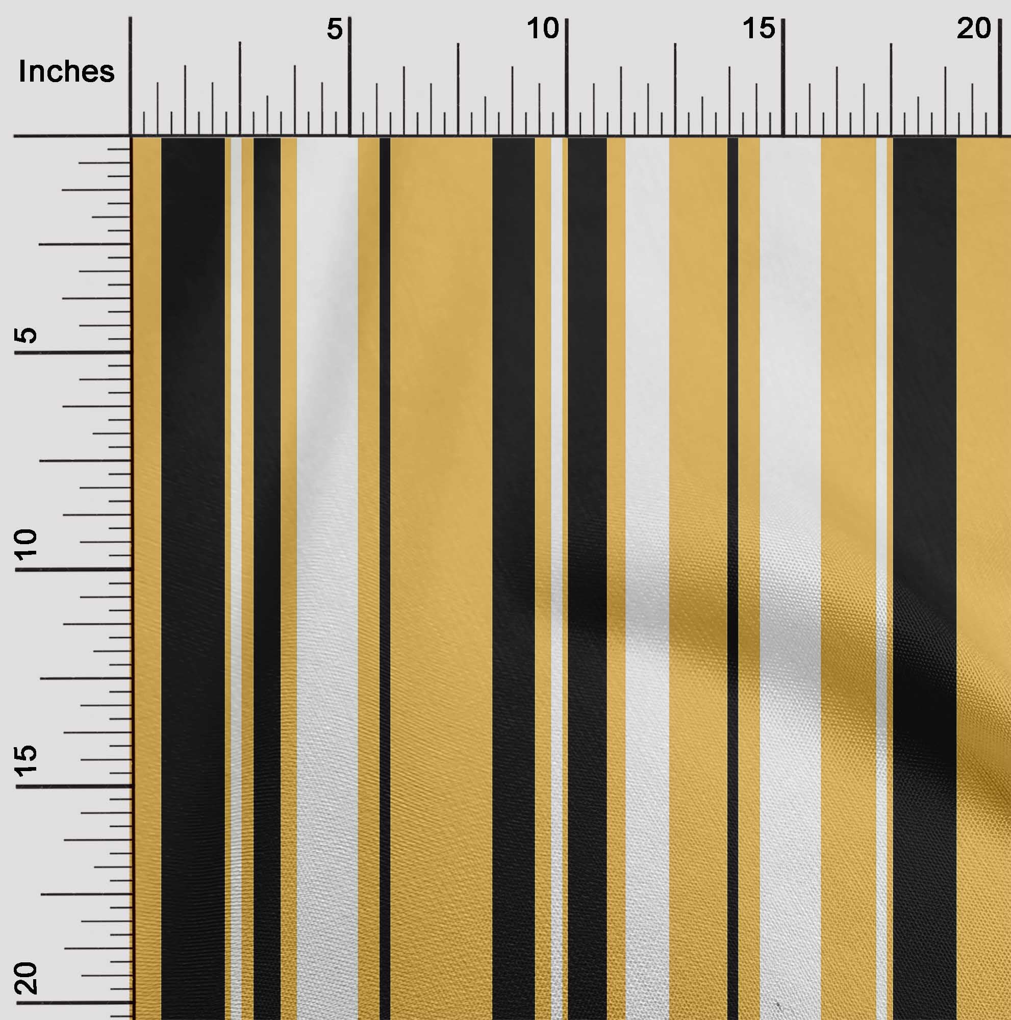 oneOone Cotton Silk Yellow Fabric Stripes Sewing Material Print Fabric ...