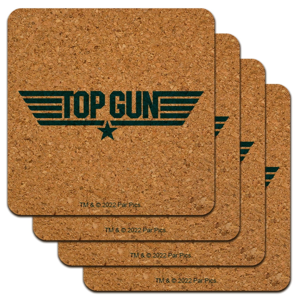 Top Gun Flat Logo Low Profile Novelty Cork Coaster Set - Walmart.com