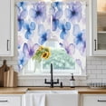 Blue Purple Swag Valances for Windows 45 inches Long, Flowers Pansy ...