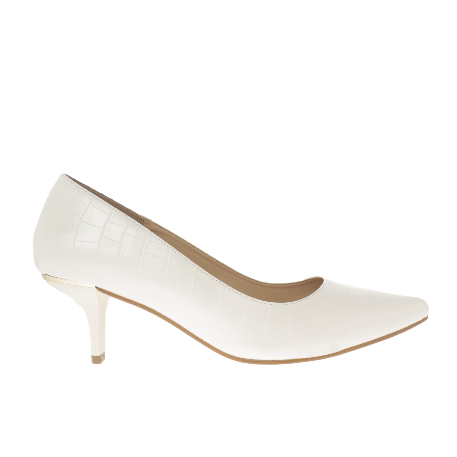 Zapatilla Cameron color blanco croco tacón kitten 26.0 Dorothy Gaynor ...