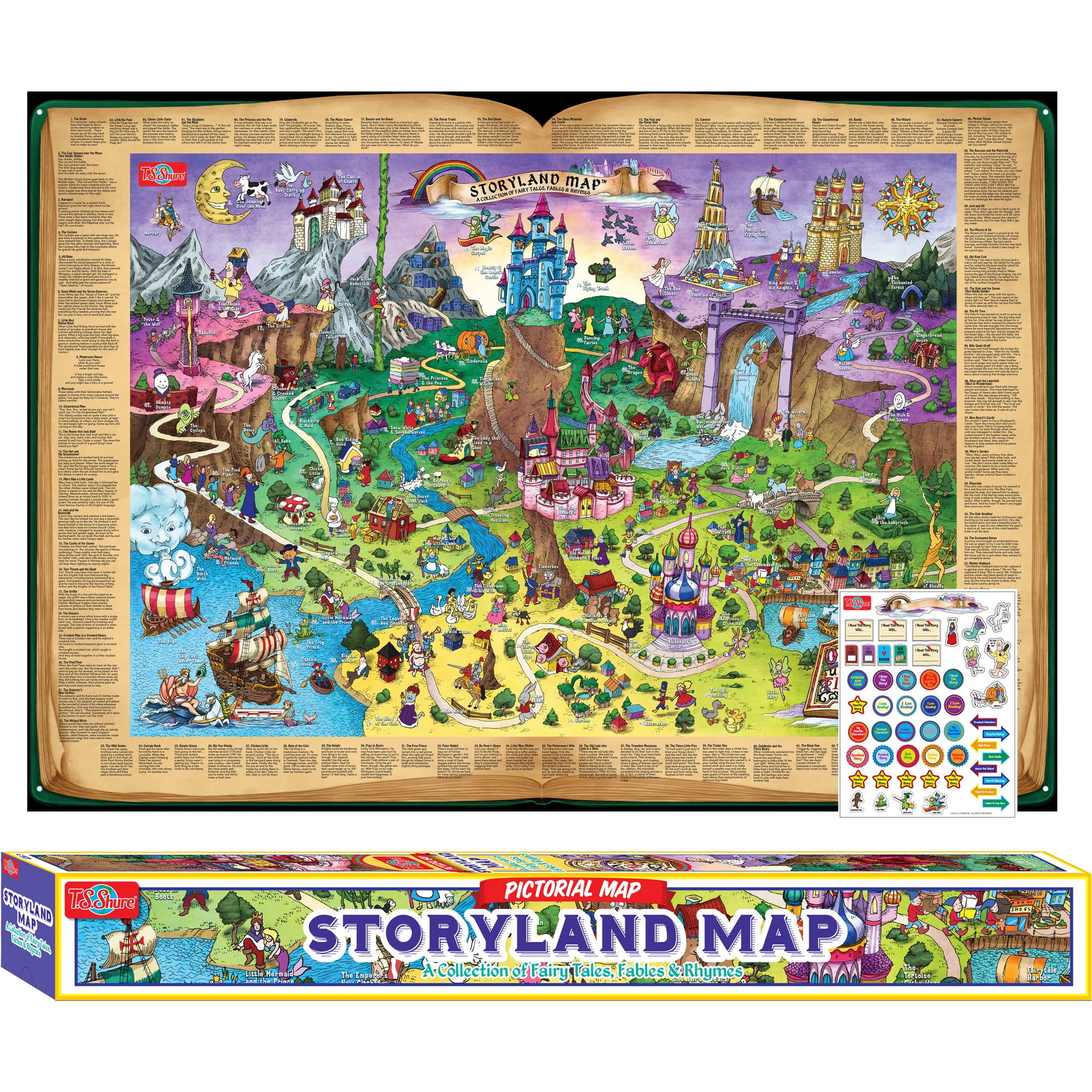 T.S. Shure Storyland Map Pictorial Poster - Walmart.com
