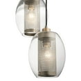 3 Light Contemporary Wire Mesh Cluster Pendant Light Fixture with Clear ...