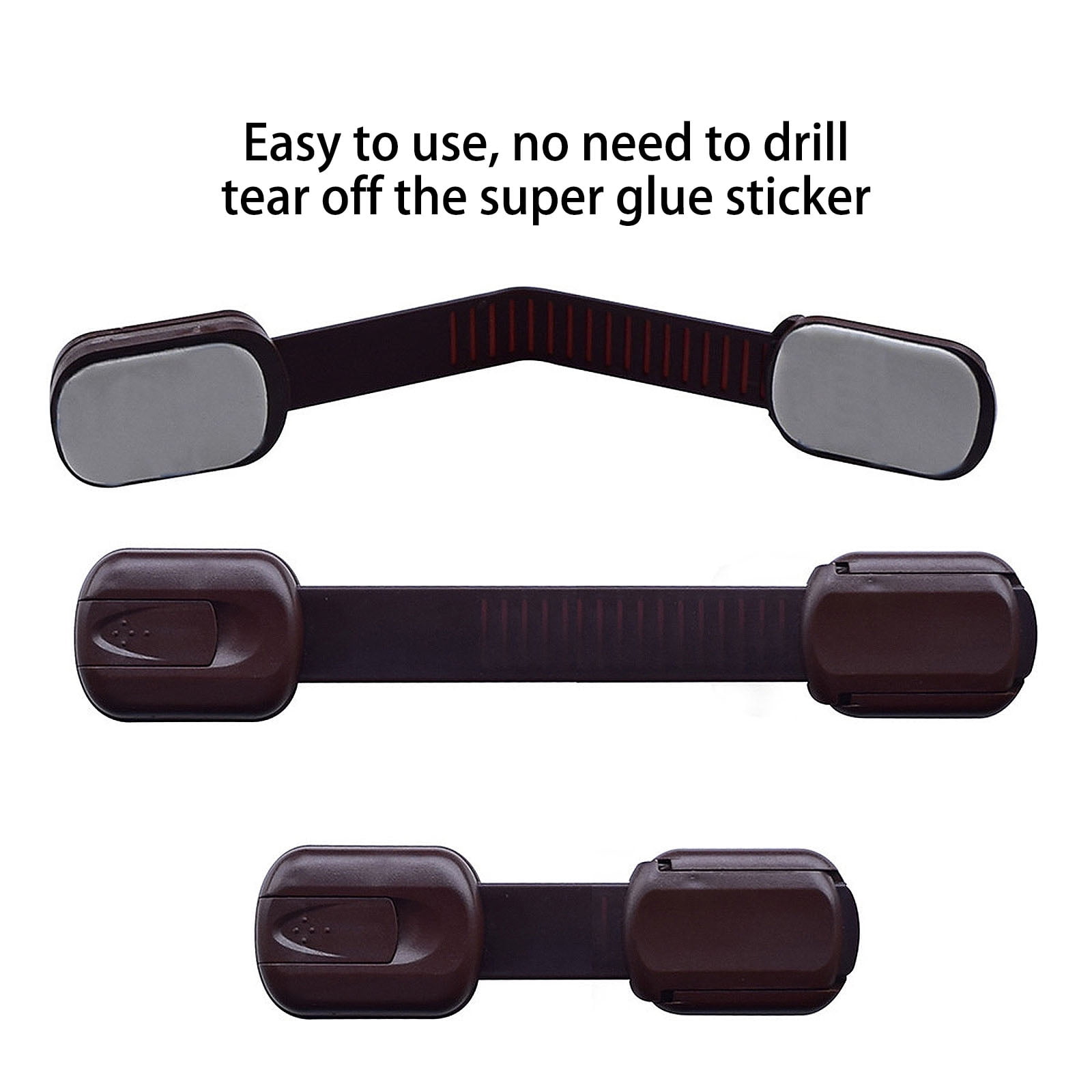 Buy 10 Pack Adhesive Straps Locks Adjustable Height Safety Strap Lock ...