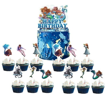 JUMRHFAN 32Pcs Mermaid Cake Topper, Under The Sea Cake Toppers Set with ...
