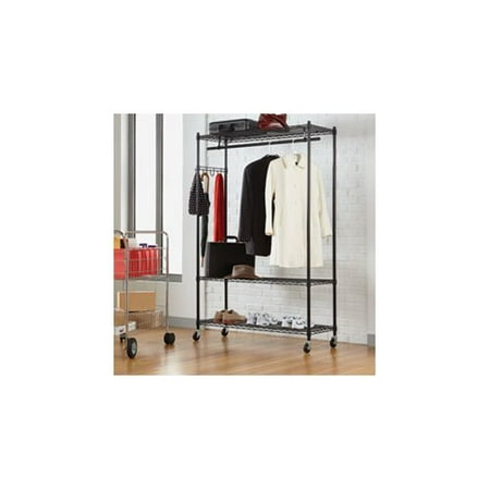 Alera Wire Shelving Garment Rack, Coat Rack, Stand Alone Rack, Black ...