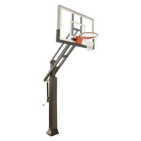 Triple Threat In-ground Adjustable Basketball Goal Hoop with 54" Glass ...