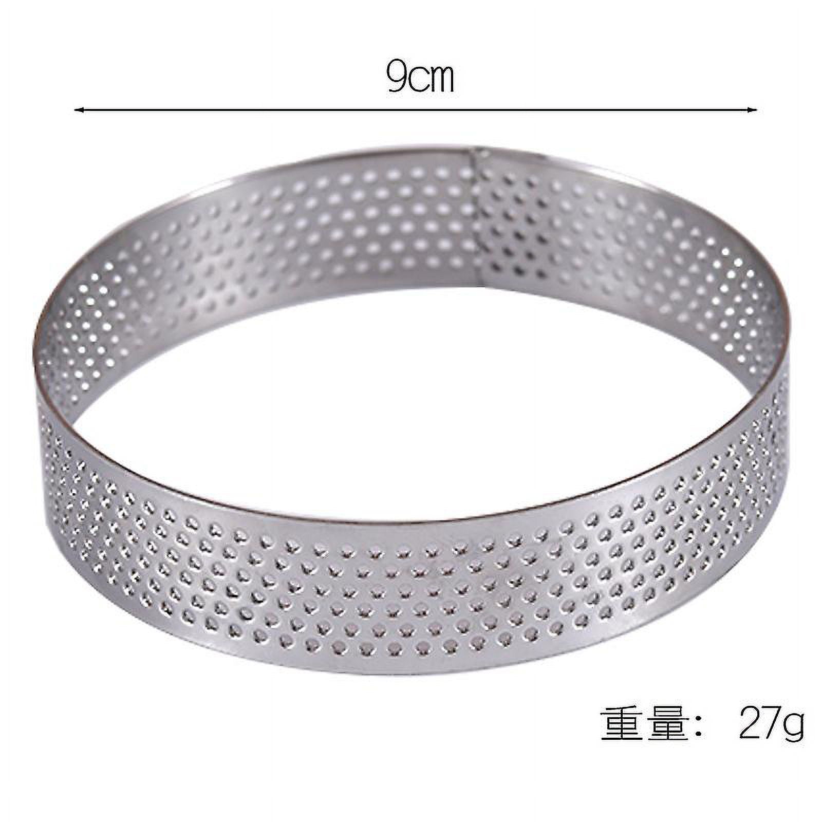 Paquete de 12 aros para tarta de acero inoxidable, aro perforado para ...