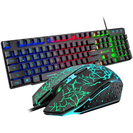 XYCCY Mechanical Gaming Keyboard Mouse Combo, RGB Rainbow Multicolor ...