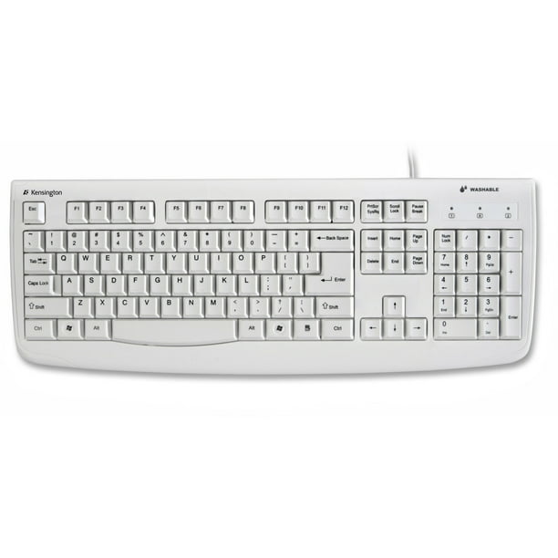 Pro Fit USB Washable Keyboard 104 Keys, White - Walmart.com