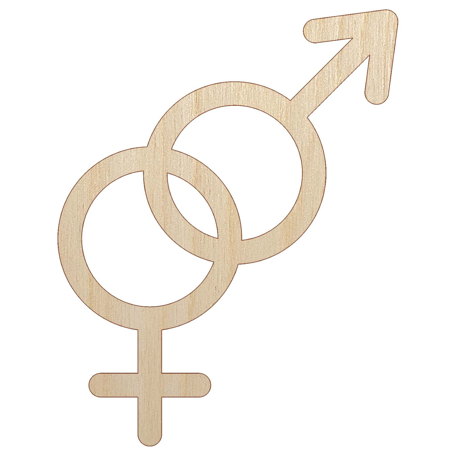 Interlocked Male and Female Sign Heterosexuality Gender Symbol Wood ...