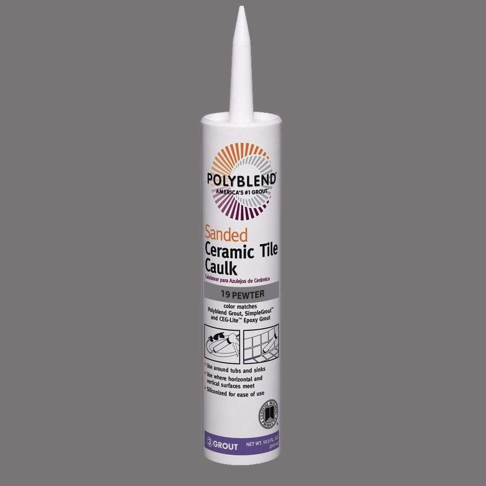 Polyblend #19 Pewter 10.5 oz. Sanded Ceramic Tile Caulk - Walmart.com ...