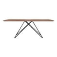 Modena Dining Table in Matte Black Finish and Walnut Wood Top - Walmart.com