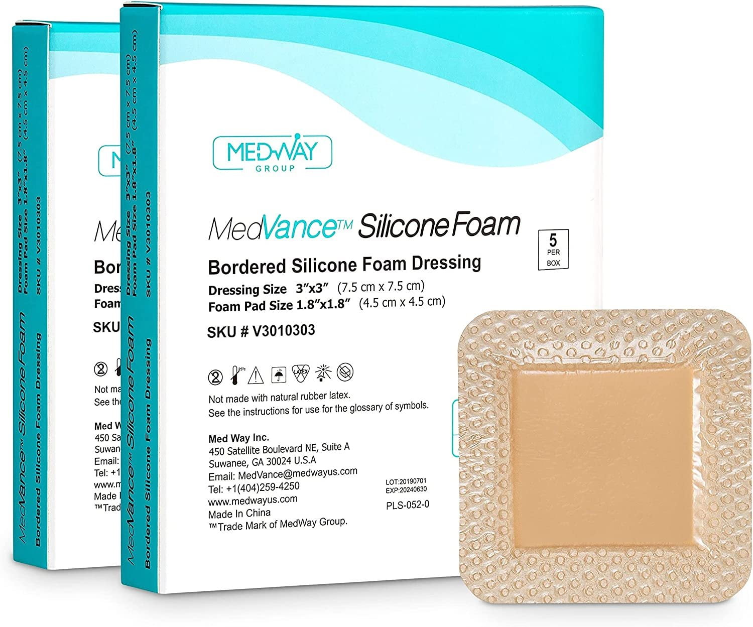 MedVanceTM Silicone - Bordered Silicone Adhesive Foam Dressing, Size 3 ...