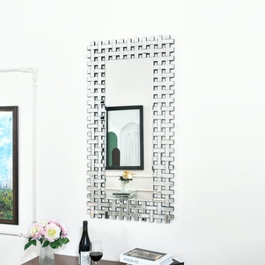 "KOHROS Home Decor Large Silver Rectangular Mirror 28x39"" for Bedroom ...
