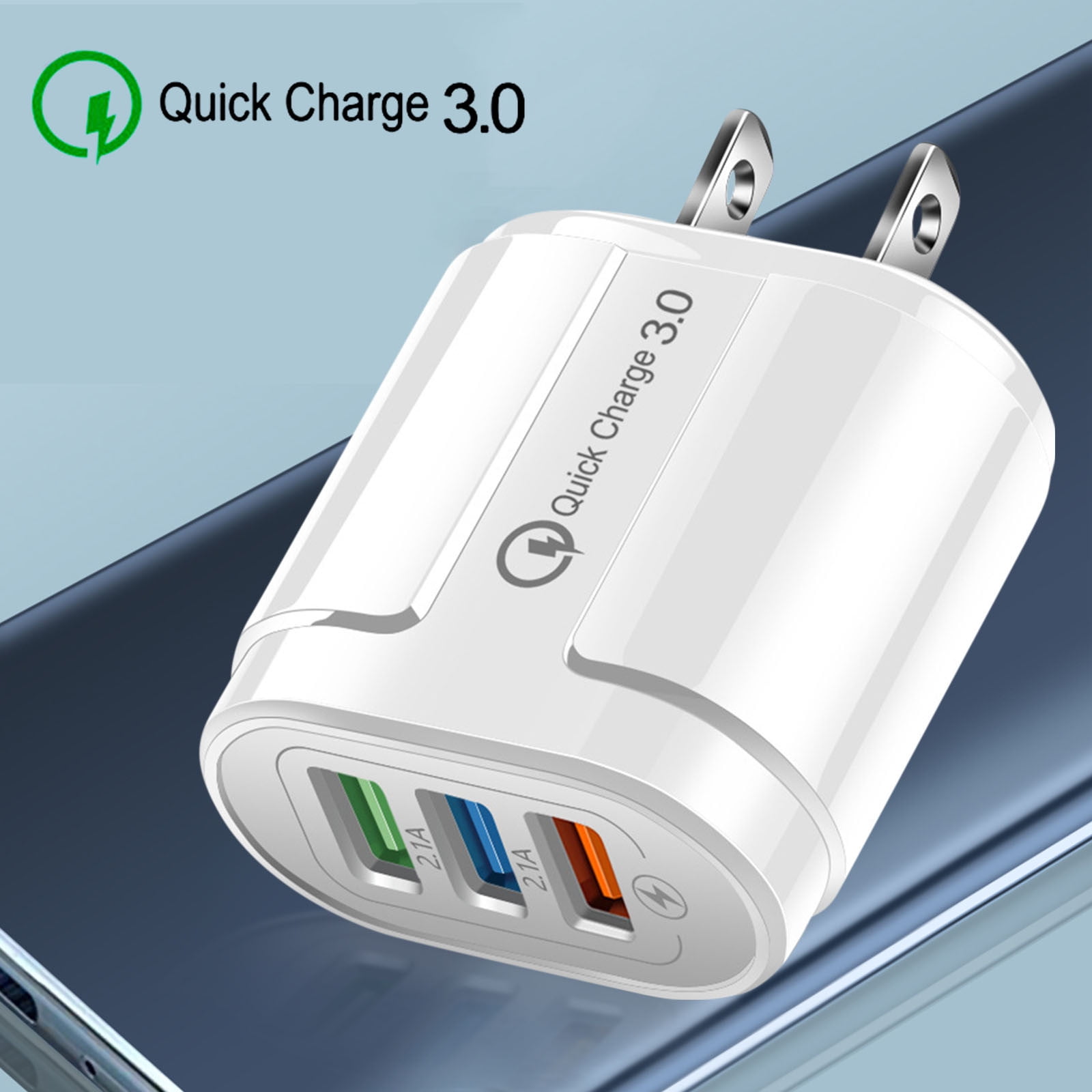 TIMIFIS Usb C Charger 3 Port Fast Quick Charge 3.0 USB Hub Wall Charger ...