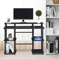 Furinno Turn-N-Tube Espresso/Black Computer Desk with Top Shelf, Work ...
