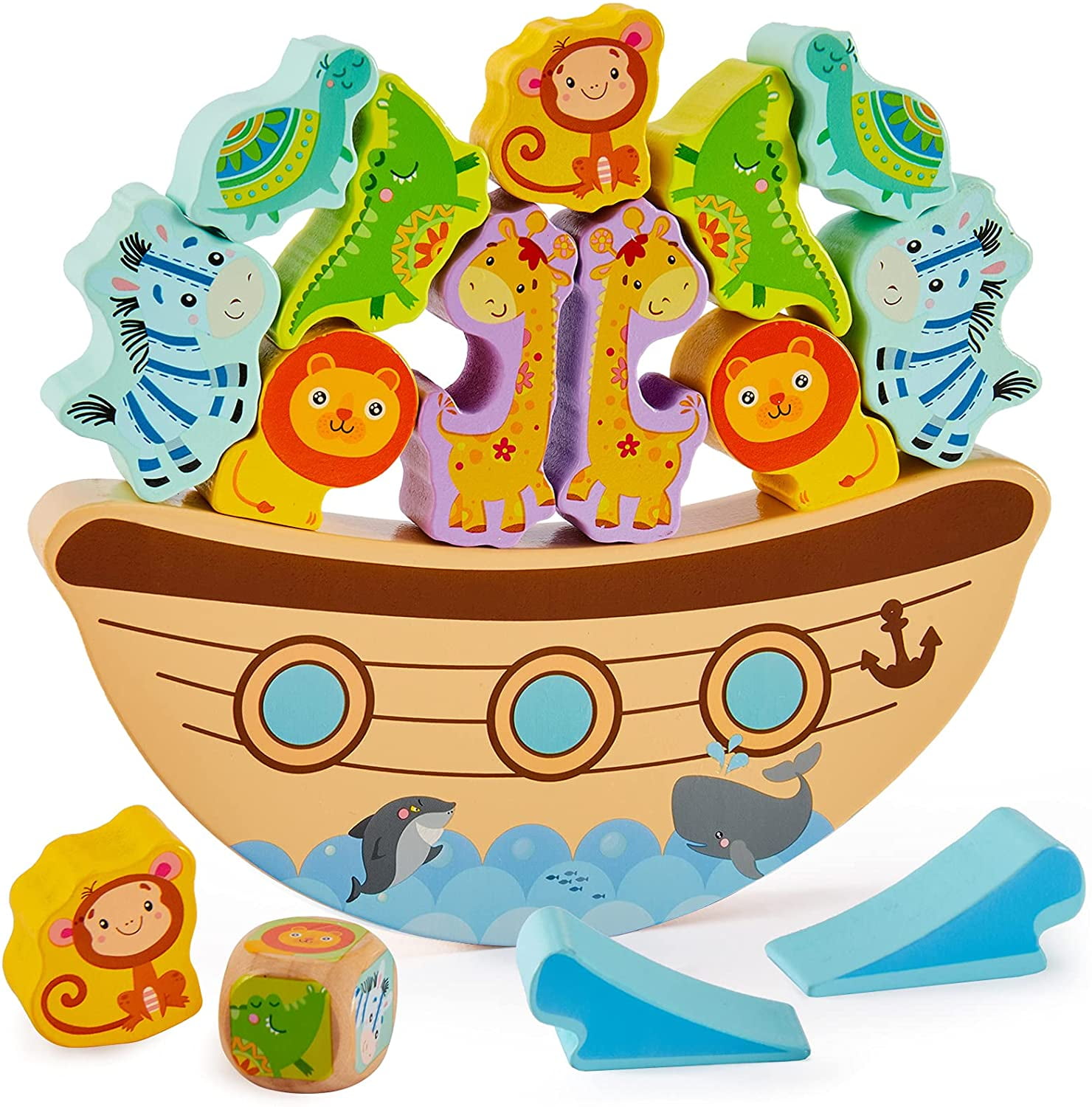 Juego de madera 2 en 1 para niños - Ocean Balance Toy - Juego educativo ...