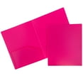 JAM Heavy Duty Plastic Two Pocket Presentation Folders, Fuchsia Pink, 6 ...