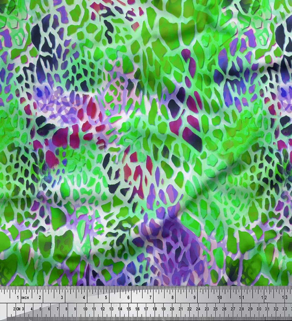 Soimoi Green Velvet Fabric Leopard Animal Skin Fabric Prints By Yard 58 ...