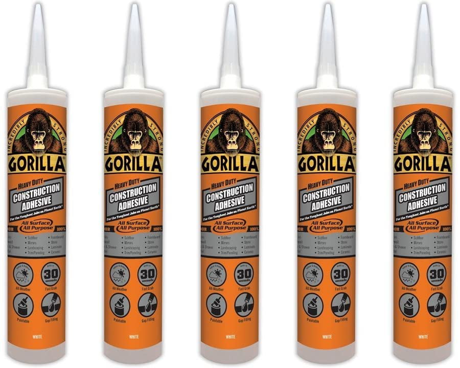 Gorilla Heavy Duty Construction Adhesive, 9 ounce Cartridge, White ...