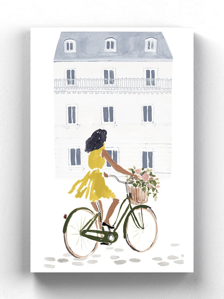 Biking By A Building Wrapped Canvas -Victoria Borges Designs, - Walmart.com