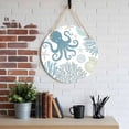Blue Octopus Coastal Round Front Door Welcome Sign, 5.9 Inch Wall ...