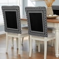 Black Chair Back Covers Set of 2, Boho Diamond Pattern Border Rustic ...