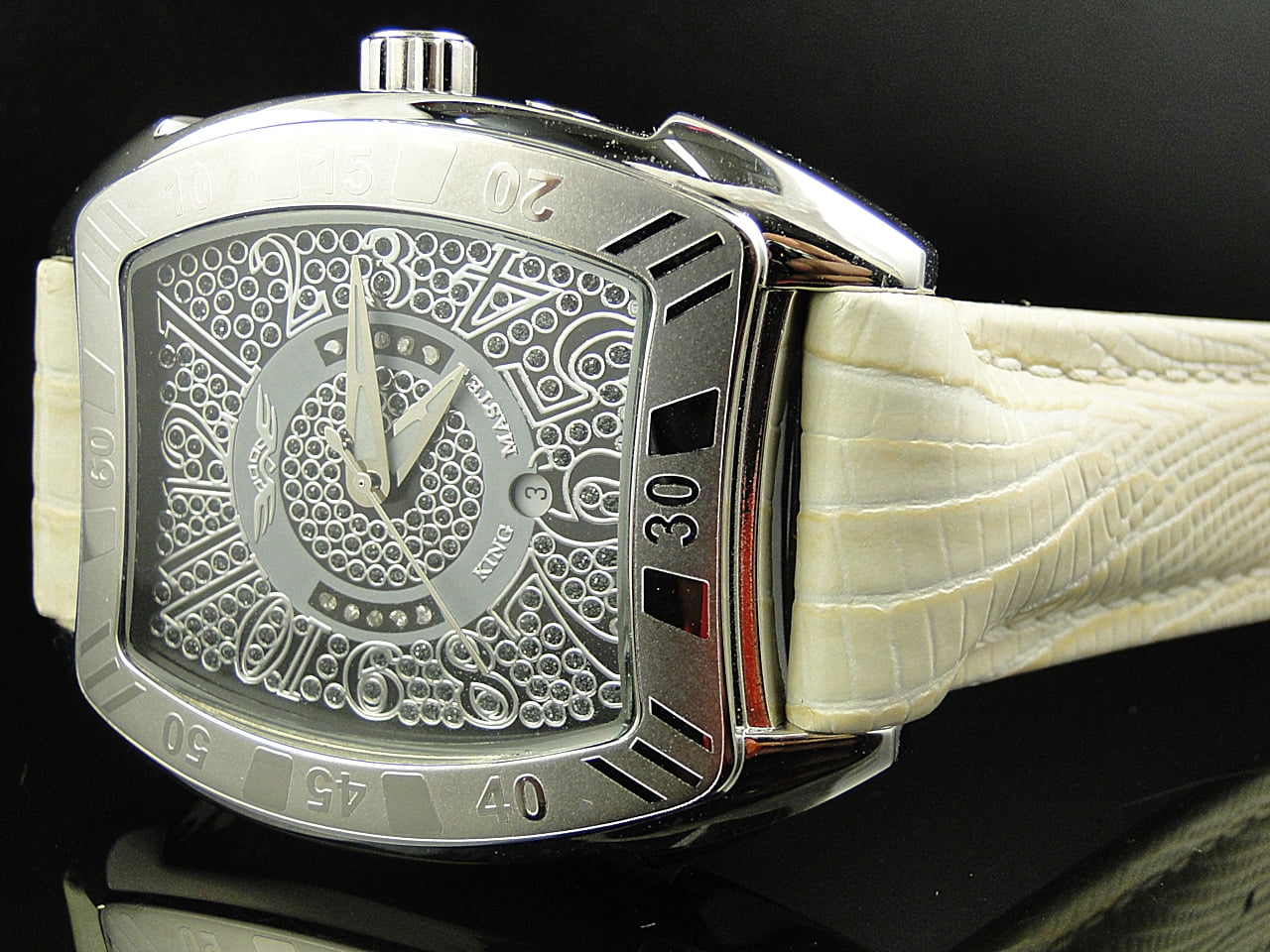 Rounded King Albino Reptile Diamond Watch - Walmart.com