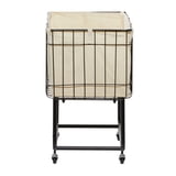 DecMode Black Metal Deep Set Wire Basket Storage Cart with Wheels and ...